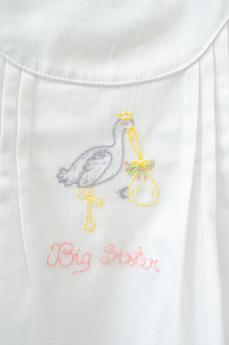 White Big Sister Stork Dress I Ruth and Ralph