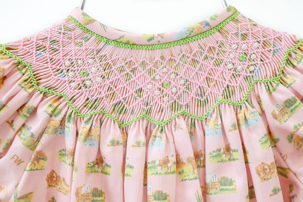 Smocked Cowgirl Toile Dress | Ruth and Ralph