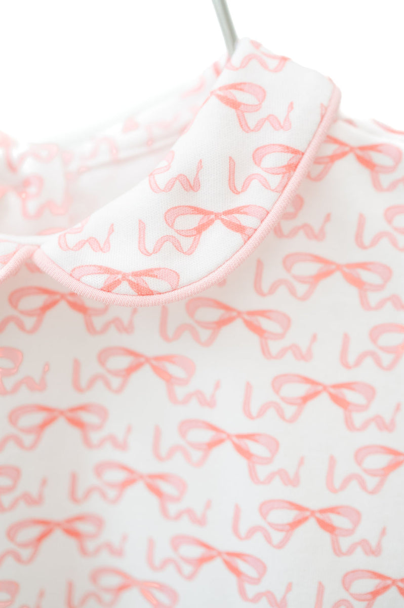 Pink Bows Pima Girl's Dress I Ruth and Ralph