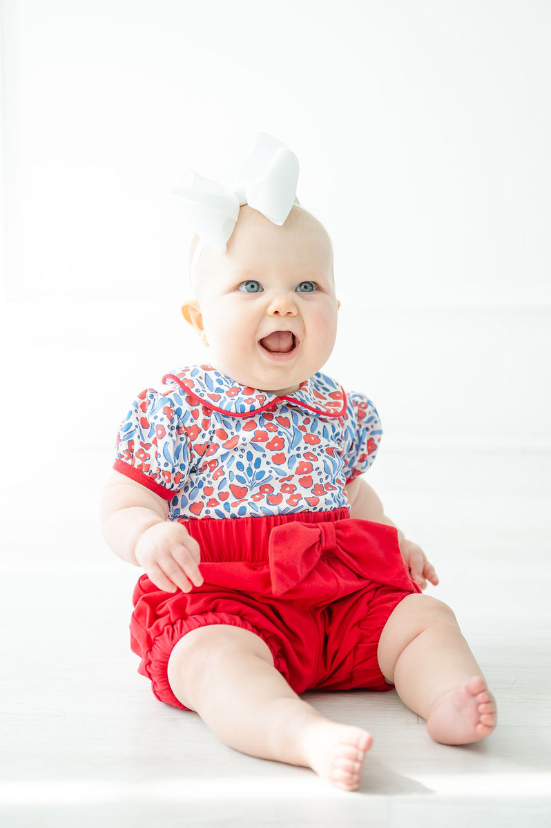 Pima Patriotic Floral Onesie I Ruth and Ralph
