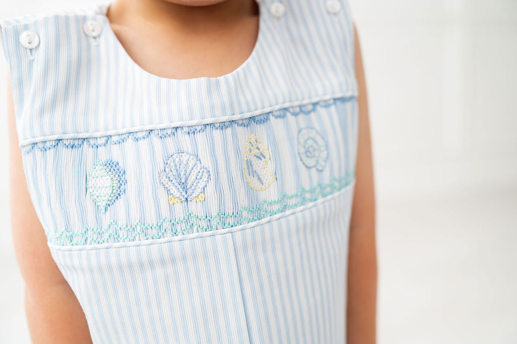 Smocked Blue Seashells JonJon I Ruth and Ralph